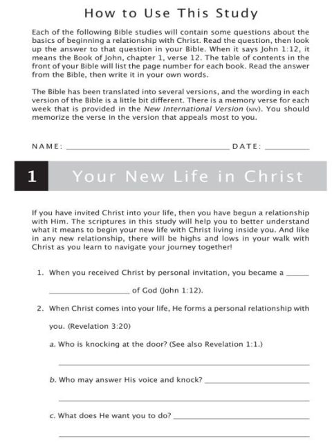Basic Discipleship Lessons, Your New Life in Christ | Church of the ...